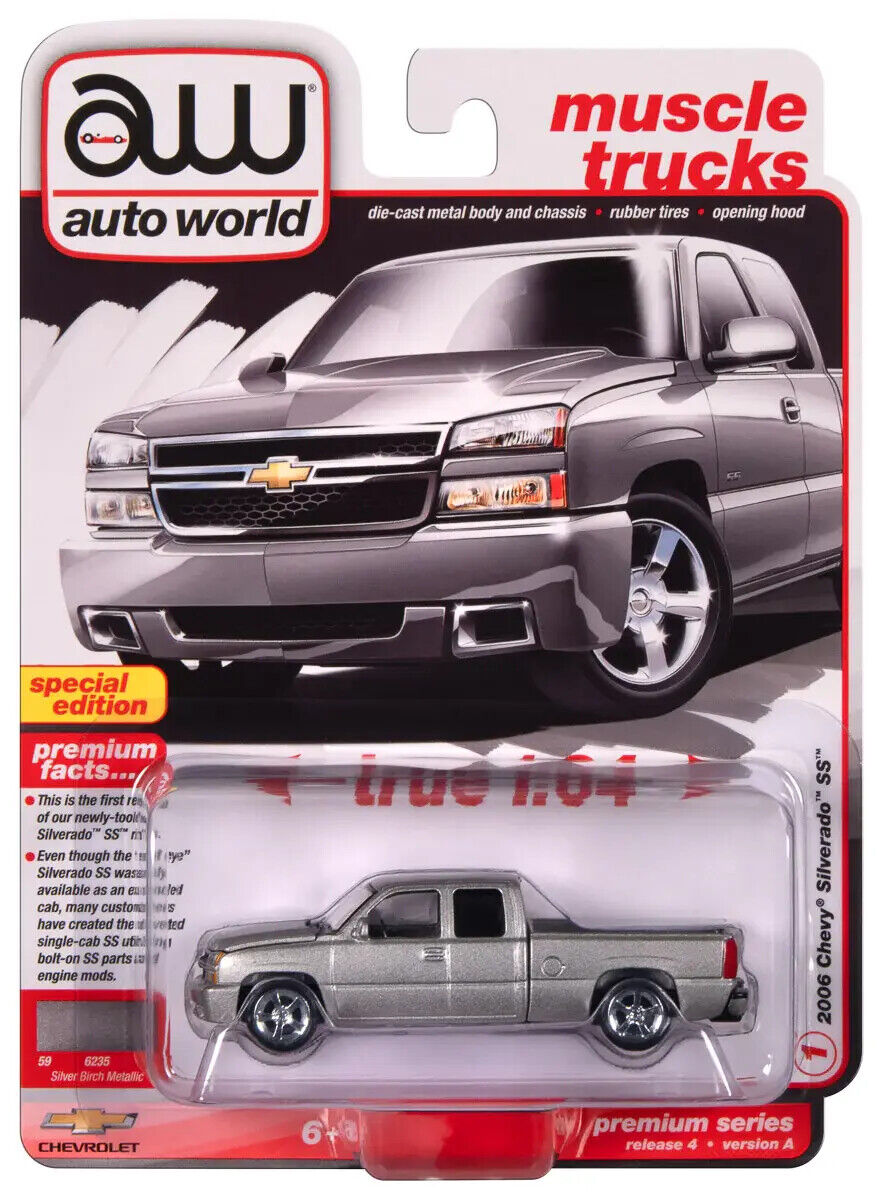 Autoworld AWSP163-A 1:64 2006 Chevy Silverado SS Silver – Code Nine UK Ltd